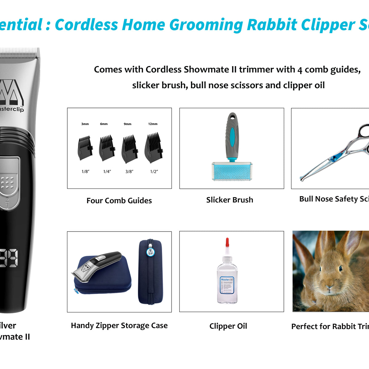 Rabbit Grooming Kit in Pink | Masterclip